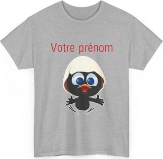 Generic Tee shirt Calimero Personnalisable Personnalisé - Prénom ou Texte Homme/Femme Taille 3XL, Couleur Sport Grey