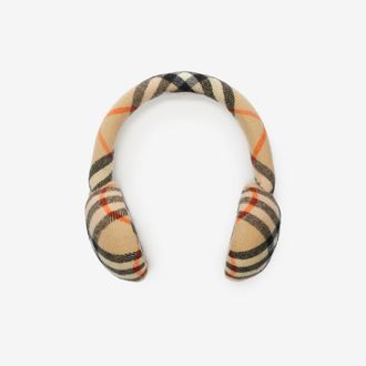 Burberry Ohrenw&auml;rmer aus Wolle in Check, Size: M/L