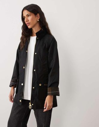 Barbour Modern Beadnell Wachsjacke in Schwarz