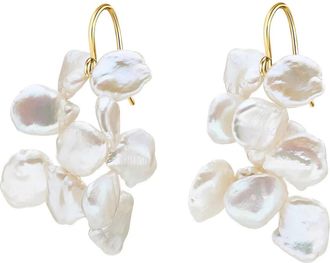 Valero Pearls Ohrringe - Sterling Silber Perlen-Ohrh&auml;nger S&uuml;&szlig;wasser-Zuchtpe - Gr. unisize - in Gold - f&uuml;r Damen