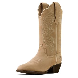 Ariat Womens Heritage StretchFit R Toe Western Boots in Truly Taupe, B Medium Width, Size 37.5, by Ariat