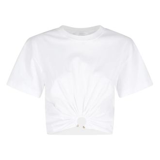 Paco Rabanne Femme, Tops, Blanc, Taille: 38 FR T-Shirt Anneau D&eacute;coratif