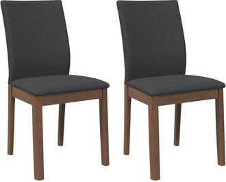 vidaXL Esszimmerstühle mit Kissen 2 Stk. Braun Massivholz Gummibaum Vidaxl