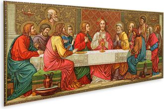 Islandburner Prime Bild auf Leinwand Das letzte Abendmahl Jesu mit seinen Aposteln Vintage Kunstwerk Bilder Wandbilder Poster