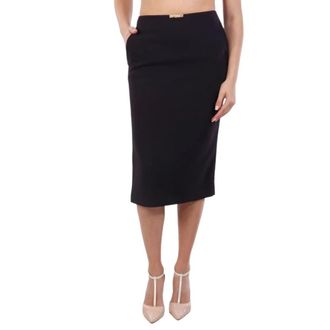 Elisabetta Franchi Go-122-52E2-V300 Midirock - - Skirts - Damen - Schwarzk - L