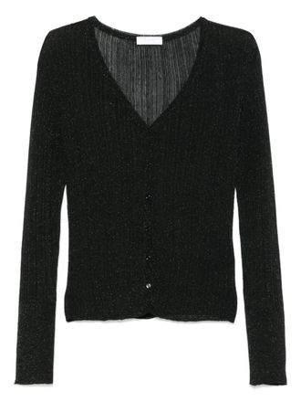 Majestic Filatures cardigan nervuré - Noir