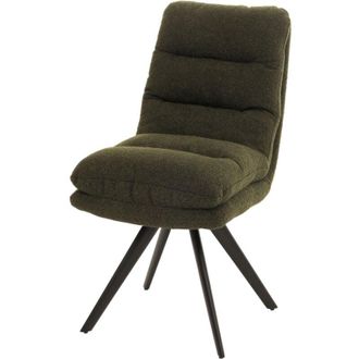 Hhg Neuwertig] Esszimmerstuhl HHG 481, K&uuml;chenstuhl Stuhl, drehbar Auto-Position Stoff/Textil Boucl&eacute; mvg gr&uuml;n