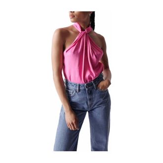 Salsa Metallic Pink Halter Neck Blouse - - Tops - Damen - Rosa - XS