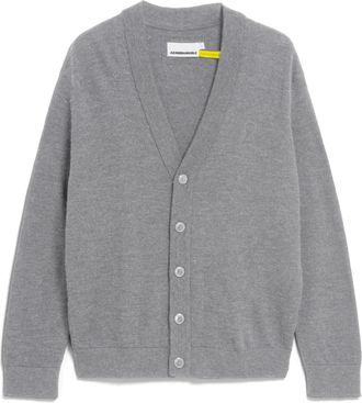 Armedangels Unisex Strickjacke Relaxed Fit aus Bio-Merino Wolle KAARDON Iconic Light Grey Melange