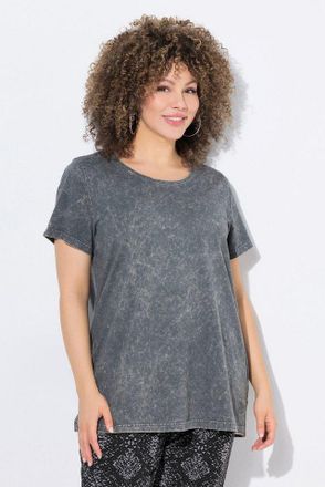 Ulla Popken T-Shirt T-Shirt Vintage-Waschung Classic Ziernieten