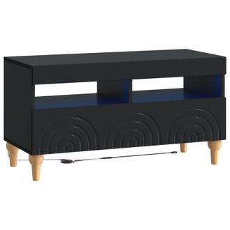 vidaXL Vidaxl Mobile Tv Led Nero Legno Ingegnerizzato