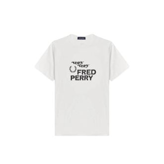 Fred Perry Graphic T-Shirt - - Tops - Herren - Wei&szlig; - L