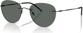 Giorgio Armani Lunettes de soleil rondes - unisex - Accessoires - Noir - Taille: 53 MM