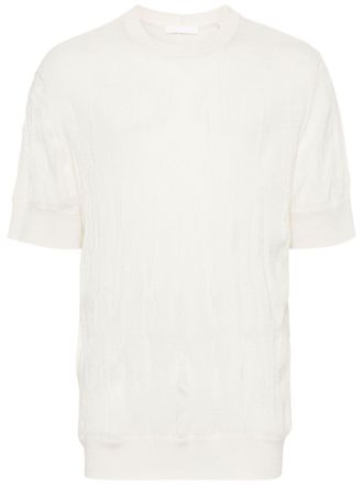 Helmut Lang t-shirt à effet froissé - Tons neutres