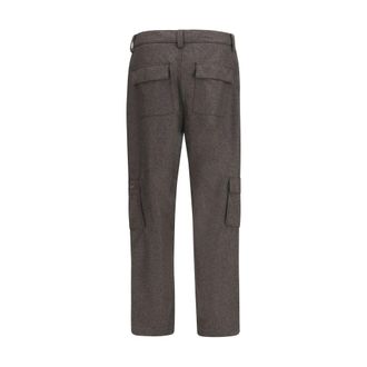Brunello Cucinelli Virgin Wool Flannel Cargo Pants - Brown