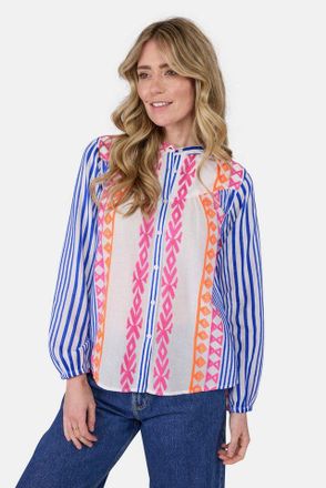 Lieblingsst&uuml;ck Langarmbluse mit auff&auml;lligen Stickereien