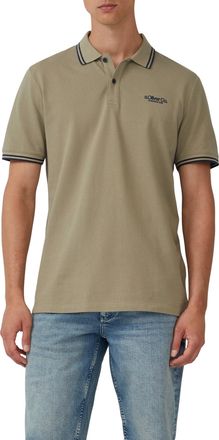 s.Oliver Piqué-Poloshirt mit Kontrastdetails und Logo