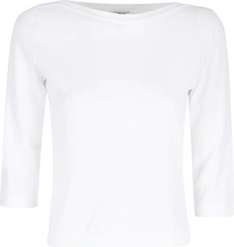 Roberto Collina Femme, Tops, Blanc, Taille: 40 FR Pull &agrave; encolure bateau