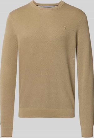 Lerros Regular Fit Strickpullover aus reiner Baumwolle mit Label-Detail