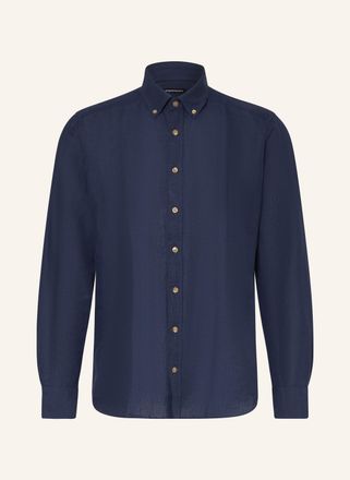 Strokesman's Strokesmans Hemd Regular Fit Mit Leinen blau