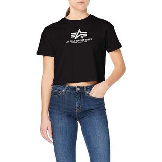 Alpha Industries Damen Basic Boxy T Wmn T-Shirt, Black, M