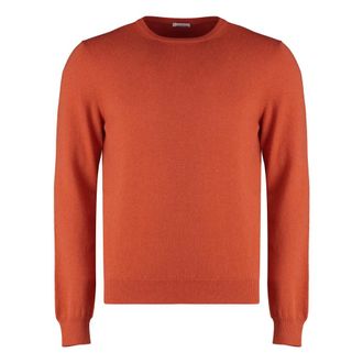 Malo Kaschmir-Mix-Pullover mit gerippten Abschl&uuml;ssen - - Knitwear - Herren - Orange - 3XL