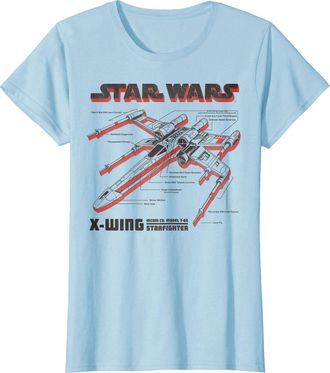 Star Wars X-Wing Starfighter Logo-T-Shirt mit schematischem Diagramm T-Shirt