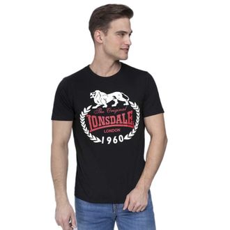 Lonsdale Herren Langarmshirt T-Shirt Original 1960 Slimfit schwarz (schwarz) X-Large