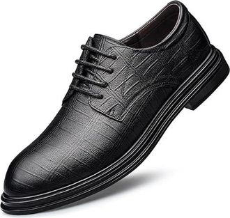 Generic Chaussures Oxford for Hommes, à Lacets, Bout Rond Bruni, Chaussures Derby en Cuir à Carreaux, Basses, antidérapantes, Talon carré, Semelle en Caoutcho