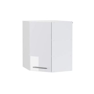 Vicco Eckh&auml;ngeschrank Fame-Line, K&uuml;chen-Eckschrank, Wei&szlig; Hochglanz/Wei&szlig;, 57 cm