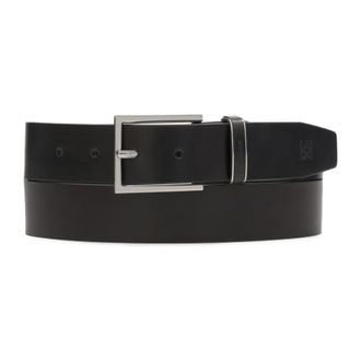 Kazar Schwarzer Business-G&uuml;rtel mit silberner Schnalle - - Accessories - Herren - Schwarzk - 120 CM