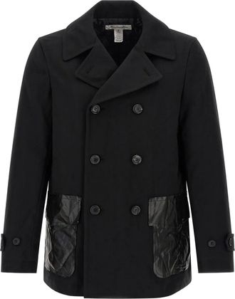 Comme Des Garçons Doppelreihiger Mantel - Schwarz