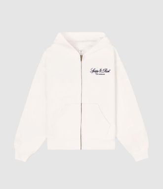 Sporty & Rich Hoodie Vendome La Embroidered Zip Ecru