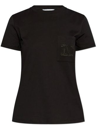Max Mara t-shirt à logo brodé - Noir