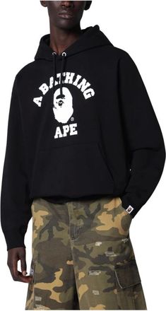 A Bathing Ape A Bathing Ape, Homme, Sweatshirts et sweats &agrave; capuche, Noir, Taille: L College Pullover Sweat &agrave; capuche