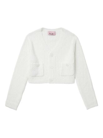 B+ab cardigan nervuré à détail de poche - Blanc