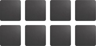 ASA Selection 7837420 Untersetzer für Gläser, 10 x 10 cm, Kunststoff in Lederoptik, basalt (2 x 4er Pack)