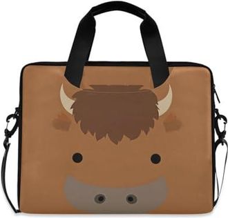 Alaza Sac pour ordinateur portable de 40,6 &agrave; 15,6 pouces - Motif visage dours bleu - Pour homme et femme - Pour &eacute;tudiants, travail, voyage, Vache A26078, Ta