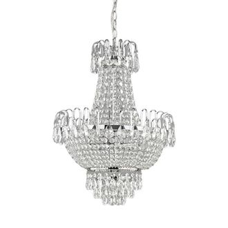 Lindby Pendelleuchte Casparia (Retro, Vintage Antik) in Transparent aus Kristall (5 flammig E14) - Deckenlampe Esstischlampe Hängelampe Hängeleuchte Wohnzimm