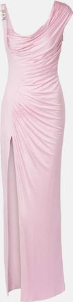 Versace Robe longue asym&eacute;trique