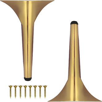 Generic Metallf&uuml;&szlig;e F&uuml;r Schr&auml;nke, 2 Dreieckige M&ouml;belf&uuml;&szlig;e Aus Edelstahl, Ersatzf&uuml;&szlig;e F&uuml;r Sofas, Betten Und Couchtische, Inklusive Befestigungsschrauben(Gold,15cm