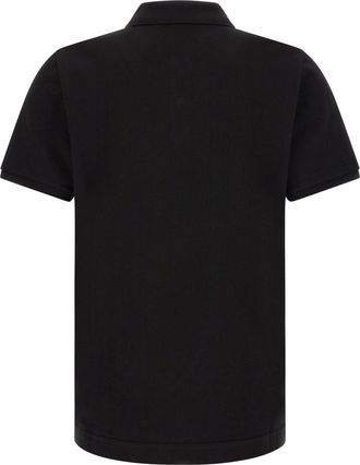 Moncler Logo-Patch Cotton Piqu&eacute; Polo Shirt - Black