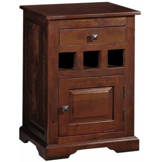Massivmoebel24 Nachttisch Akazie 46x40x65 nougat lackiert OXFORD 269
