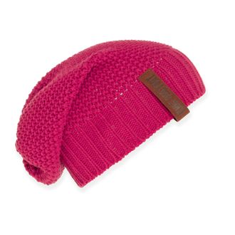Knit Factory Coco Mütze - Strickmütze für Damen und Herren - Slouch Beanie - Wintermütze mit Wolle - Hochwertige Qualität - Fuchsia