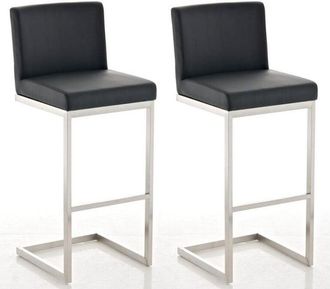 Clp Ensemble de 2 tabourets de paros en acier et noir comme