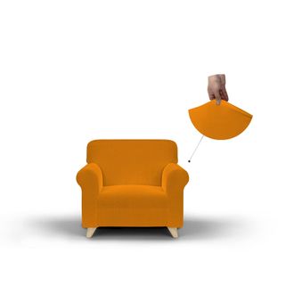 Italian Bed Linen Pi&ugrave; bello Bielastische Couch&uuml;berz&uuml;ge orange, Polyester, 1 Platz