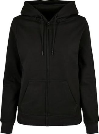 Build Your Brand Femme Zippé Basique pour Femme Sweatshirt à capuche, Noir, S EU