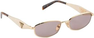 Prada SPRD51C055E5AK Metal Oval Sunglasses - Gold