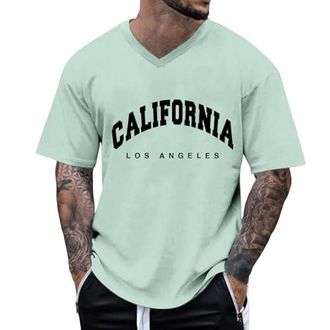 Generic T-shirt surdimensionn&eacute; pour homme - T-shirt d&eacute;t&eacute; &agrave; col rond &agrave; manches courtes - Avec imprim&eacute; urbains - Chemises basiques pour homme - Chemises d&eacute;contr
