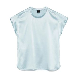 Pinko T-Shirt mit Rundhalsausschnitt und kurzen &Auml;rmeln - - Blouses & Shirts - Damen - Blau - S